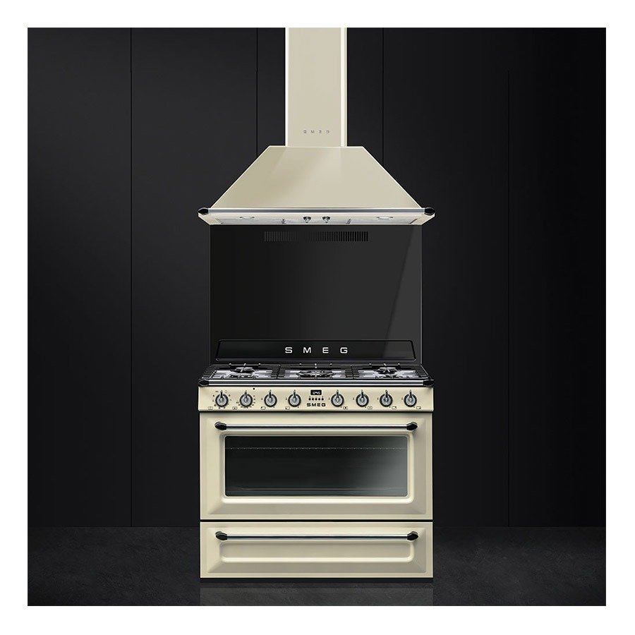 Coifa de parede Smeg Creme, Linha Victoria, 90 cm, 220V - KT90PE