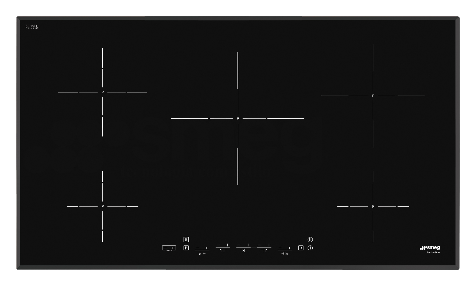 Cooktop Smeg Semiprofissional Elétrico Indução, Linha Universal, Preto ...